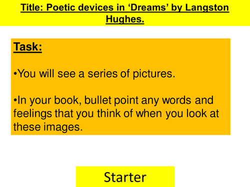 'Dreams' by Langston Hughes | Teaching Resources