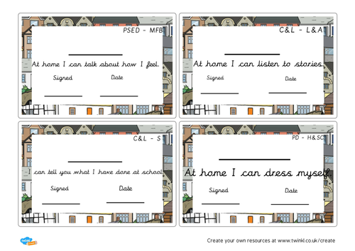 At home I can ... EYFS home cards | Teaching Resources