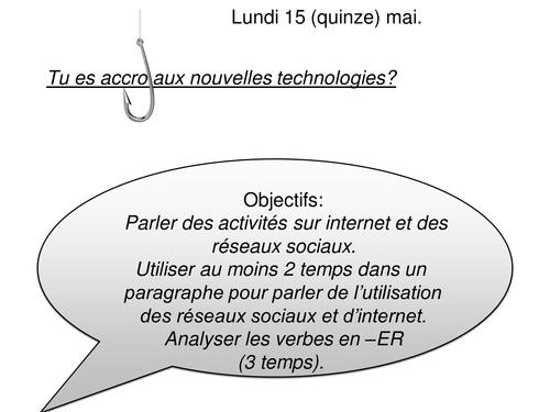 nouvelles technologies + 3 temps | Teaching Resources