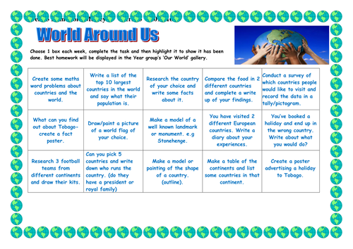 World Around Us - Geography Homework Medley Sheet - KS2 | Teaching ...