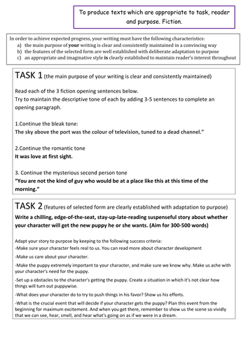 Producing texts suitable for task, purpose and audience. | Teaching ...