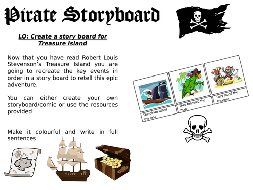 Treasure Island Literacy resource- Storyboard and timeline activity ...