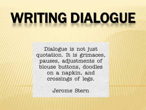 Creative Writing - Writing Dialogue | Teaching Resources