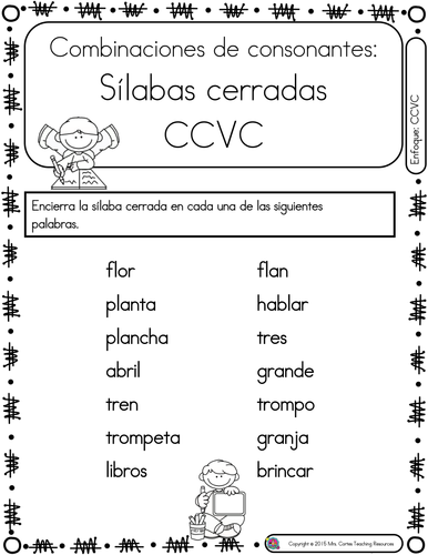 Spanish Phonics Book Set #17: Silabas cerradas by MrsCortes - Teaching ...