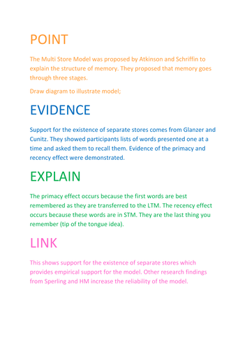 Paper 1 - PEEL structure for the MSM | Teaching Resources