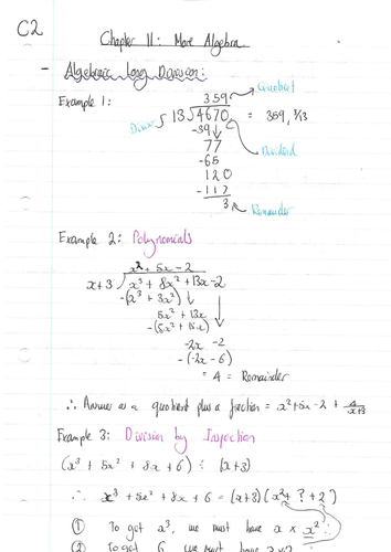 A Level Maths: C2 Revision Notes - Algebra | Teaching Resources A Level Maths: C2 Revision Notes - Algebra | Teaching Resources