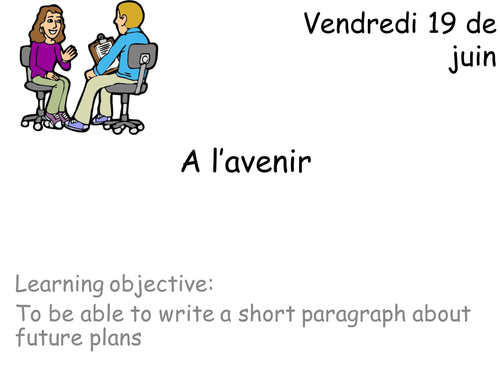 A l'avenir - future plans | Teaching Resources