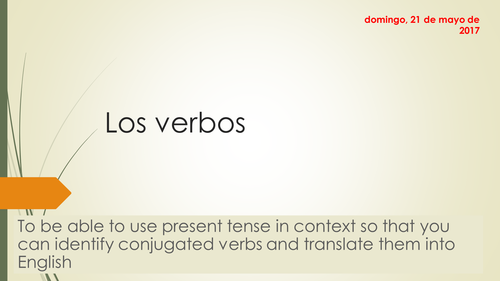 Conjugating verbs in the present tense - Spanish | Teaching Resources