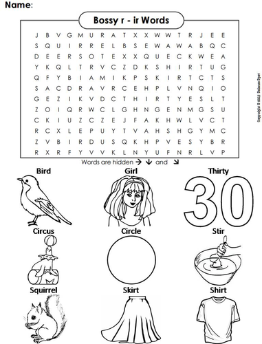 Bossy r - ir Words Word Search | Teaching Resources Bossy r - ir Words Word Search | Teaching Resources