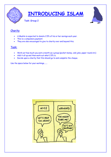 Introducing Islam task sheet 2 | Teaching Resources