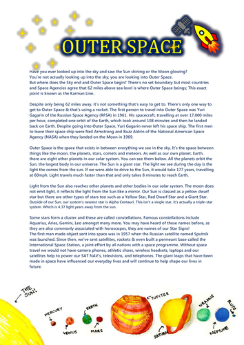 Year 5/6 guided reading pack based on Outer Space | Teaching Resources