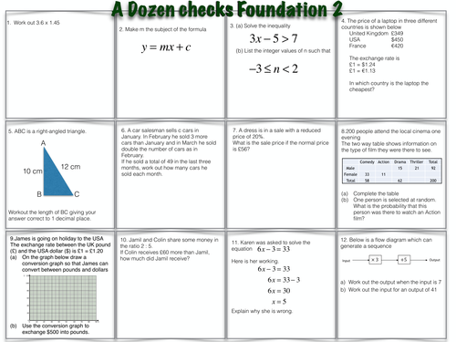 A dozen questions foundation 2 & 3 | Teaching Resources
