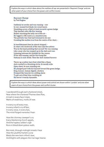 Four practice questions (with poems) for the AQA 9-1 Power and Conflict ...