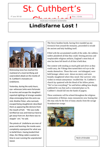 Lindisfarne Lost by anitanevin - Teaching Resources - Tes