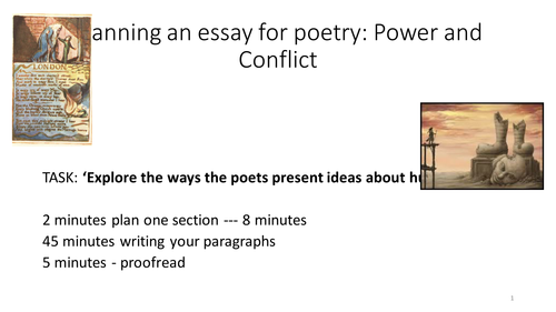 GCSE English Literature: Comparative Poetry for Power and Conflict ...