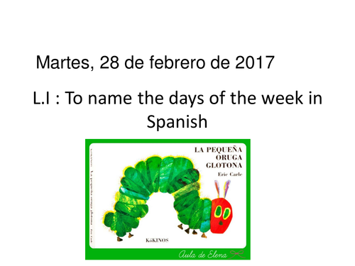 POWERPOINT THE VERY HUNGRY CATERPILLAR | Teaching Resources