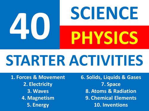 40 Science Physics Starter Activities Wordsearch Crossword Anagram ...