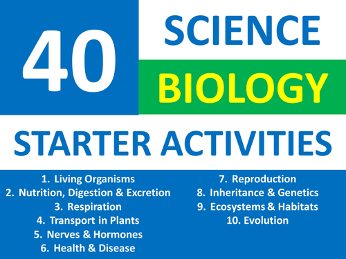 40 Science Biology Starter Activities Wordsearch Crossword Anagram ...