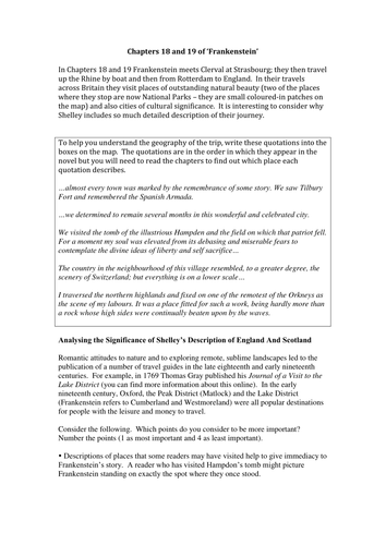 Frankenstein: Chapters 18 and 19 | Teaching Resources