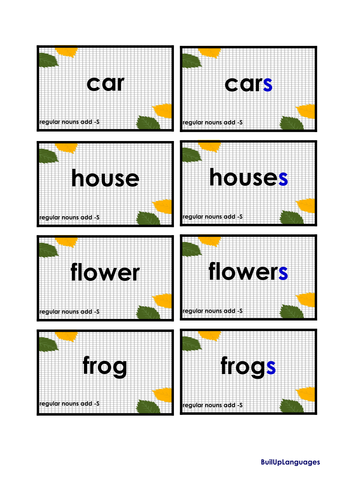 Plural Nouns Practice 1, two games in one | Teaching Resources