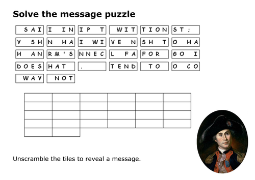 Solve the message puzzle from John Paul Jones | Teaching Resources