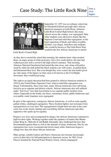 KS3 Civil Rights in America - Little Rock 9 (part 6) | Teaching Resources