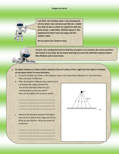 Images In Plane Mirrors Worksheet Kids Activities Lesson: Measuring