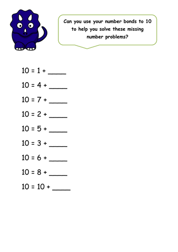 Solving missing number facts using number bonds | Teaching Resources