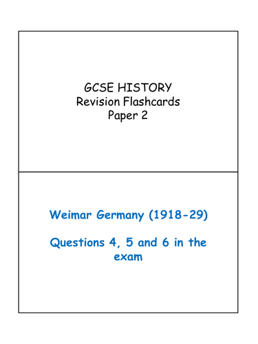 AQA GCSE History Student Revision Flashcards (Paper 2) by jbenstead1 ...