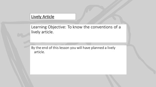 Transactional Writing: Lively Article | Teaching Resources