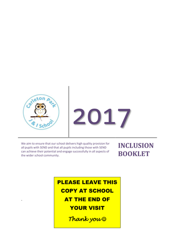 SEND INCLUSION BOOKLET | Teaching Resources