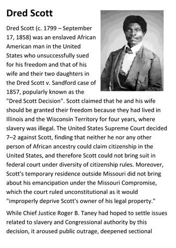 Dred Scott Handout | Teaching Resources