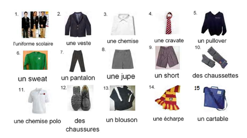 KS3 French school uniform and adjectives by pearsoc - Teaching ...