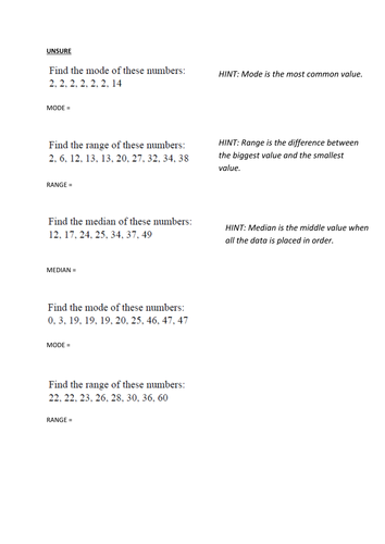 Basic Averages Three Tier Difficulty | Teaching Resources Basic Averages Three Tier Difficulty | Teaching Resources