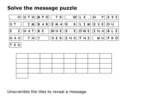 Solve the message puzzle from Sherlock Holmes | Teaching Resources