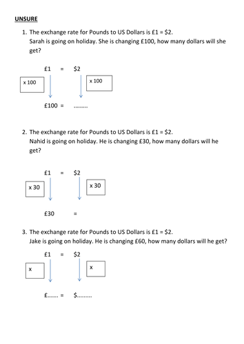 Exchange Rates Proportion | Teaching Resources