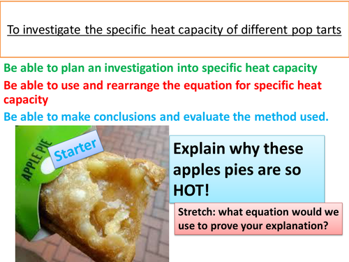 specific heat capacity investigation | Teaching Resources