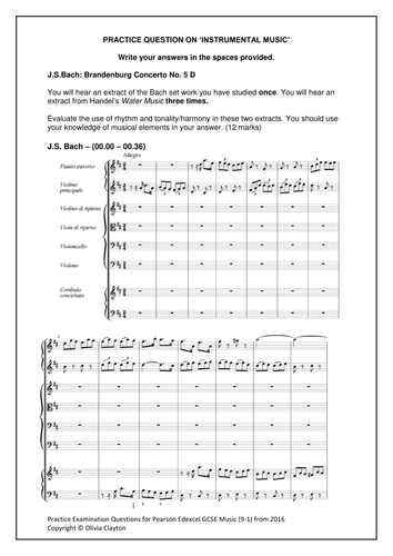 Edexcel GCSE Music (9-1) Listening Question: Instrumental Music ...
