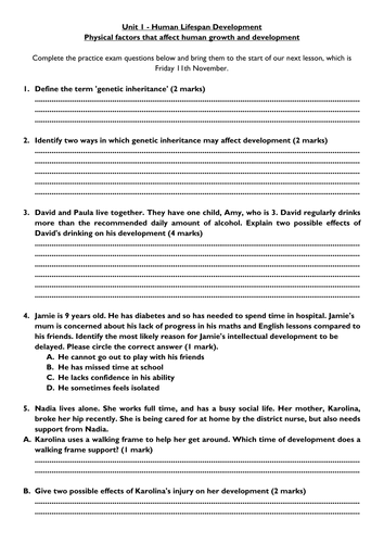 Level 2 BTEC Health and Social Care - Unit 1 - Learning Aim B Unit ... Level 2 BTEC Health and Social Care - Unit 1 - Learning Aim B Unit ...
