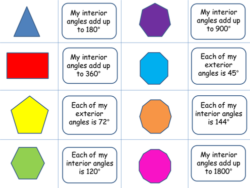 Angles in polygons card sort | Teaching Resources Angles in polygons card sort | Teaching Resources