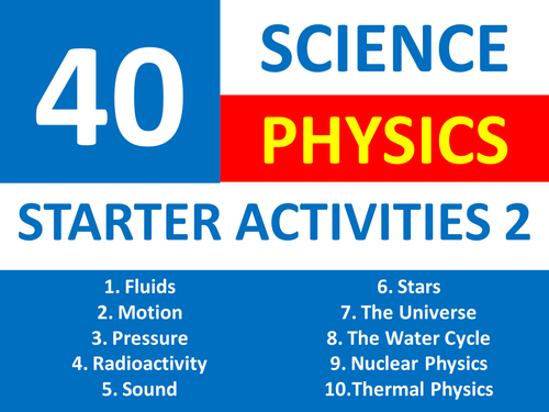 40 Science Physics Starter Activities 2 Wordsearch Crossword Anagram ...