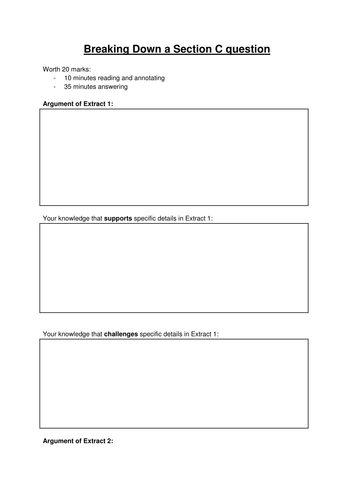 Answering A Paper 1 Section C Question Edexcel A Level History 2015 Teaching Resources