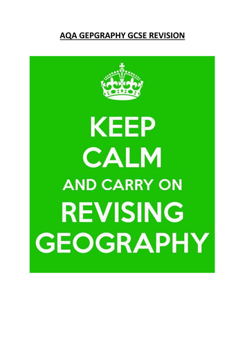 GCSE GEOGRAPHY REVISION | Teaching Resources GCSE GEOGRAPHY REVISION | Teaching Resources