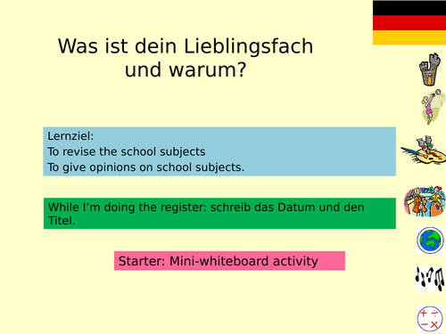 Lieblingsfächer und Meinungen | Teaching Resources