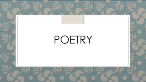 explore poetry | Teaching Resources