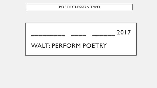 Performing poetry | Teaching Resources