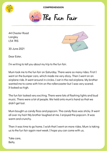 Letters Comprehension | Teaching Resources