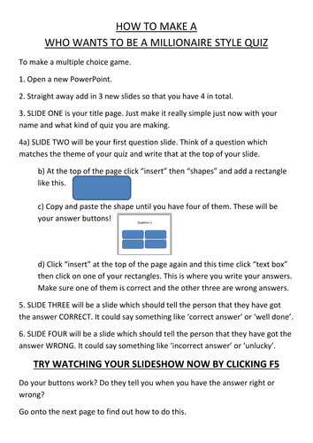 How to Make a Quiz using PowerPoint | Teaching Resources