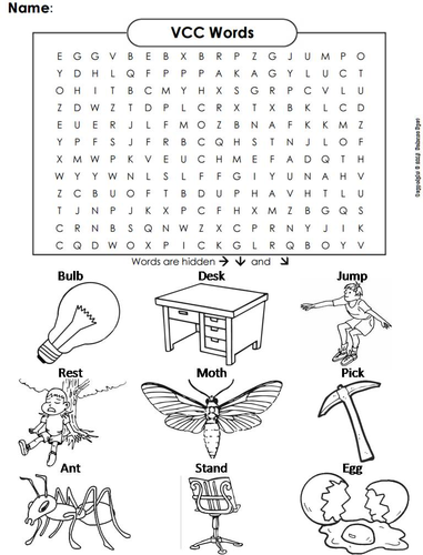 VCC Words Word Search | Teaching Resources