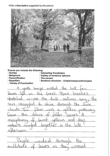 Descriptive Writing - Grade 9 Sample Answer by amanda310589 | Teaching ... Descriptive Writing - Grade 9 Sample Answer by amanda310589 | Teaching ...